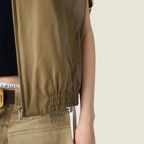 Miu Miu Leather And Chino Vest