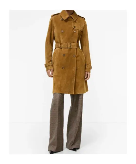 Burberry Mid-length Suede Kensington Trench Coat