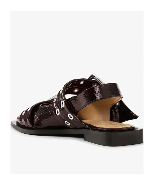GANNI Buckle Pointed-toe Ballet Flats
