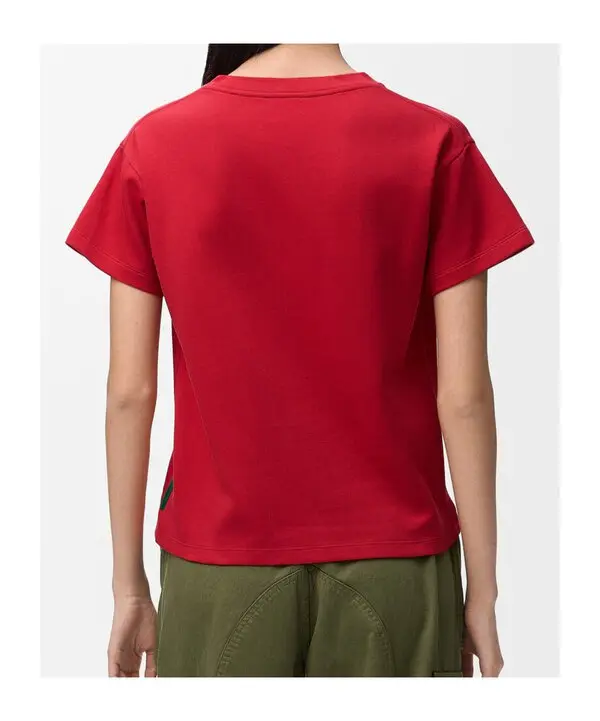 Loewe Cotton Blend T-shirt With Leather Patch