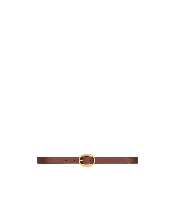 Saint Laurent Oval Buckle Belt - Red