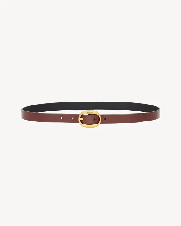 Saint Laurent Oval Buckle Belt - Red