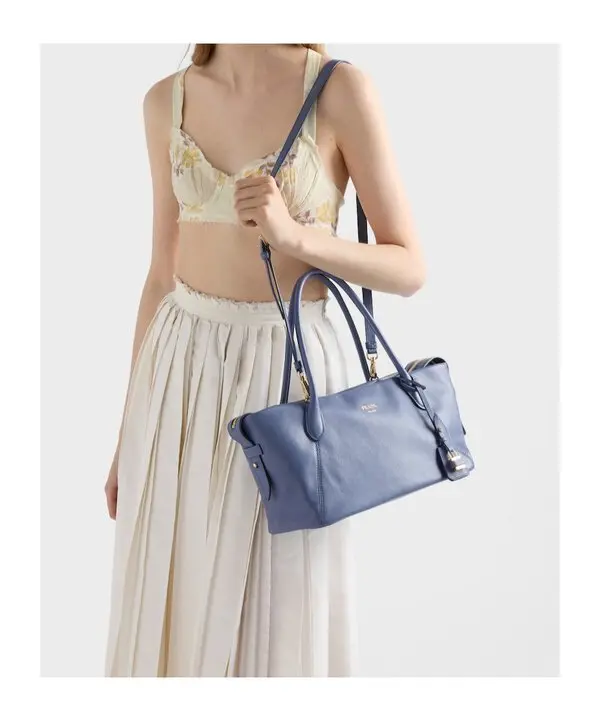 Prada Ouvert Large Leather Tote Bag
