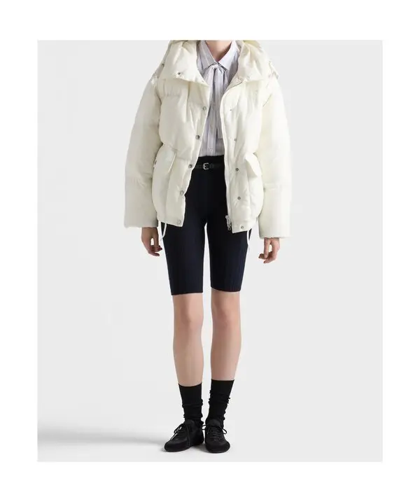 Prada Drawstring Hooded Down Jacket