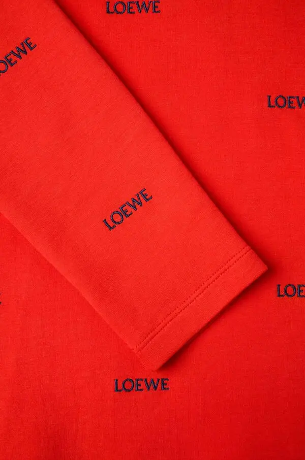 Loewe Long-sleeve Knit Top With All-over Embroidery