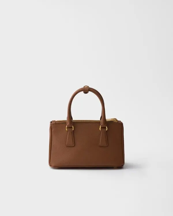 Prada Galleria Mini Saffiano Leather Bag - Cognac