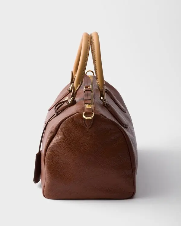 Prada Evasion Large Leather Top-handle Bag