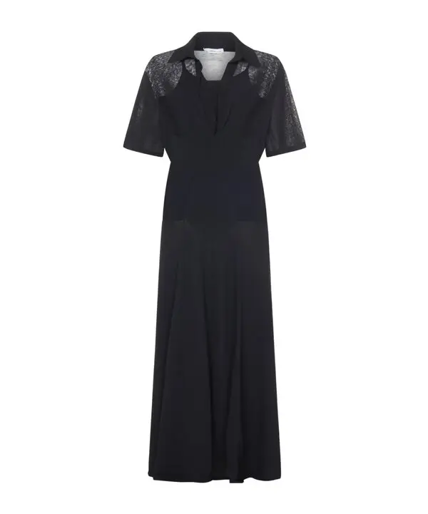 Victoria Beckham Plunging V-neck Knitted Maxi Dress