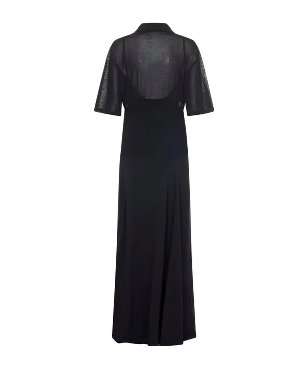 Victoria Beckham Plunging V-neck Knitted Maxi Dress