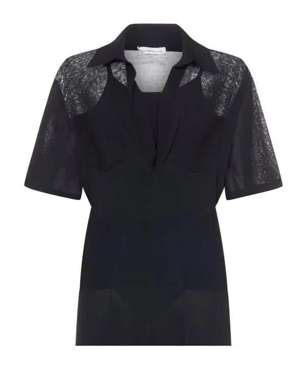 Victoria Beckham Plunging V-neck Knitted Maxi Dress