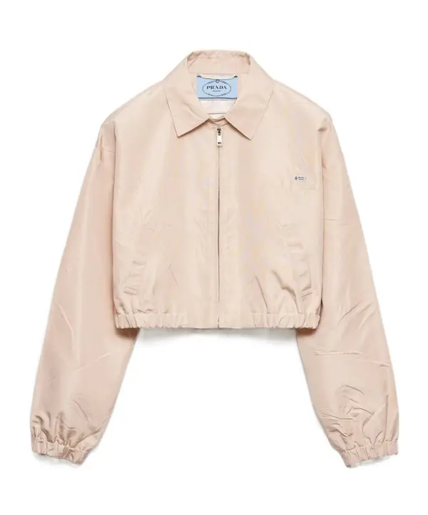 Prada Faille Blouson Jacket - Sand-colored