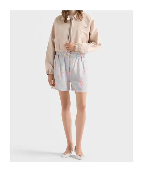 Prada Faille Blouson Jacket - Sand-colored
