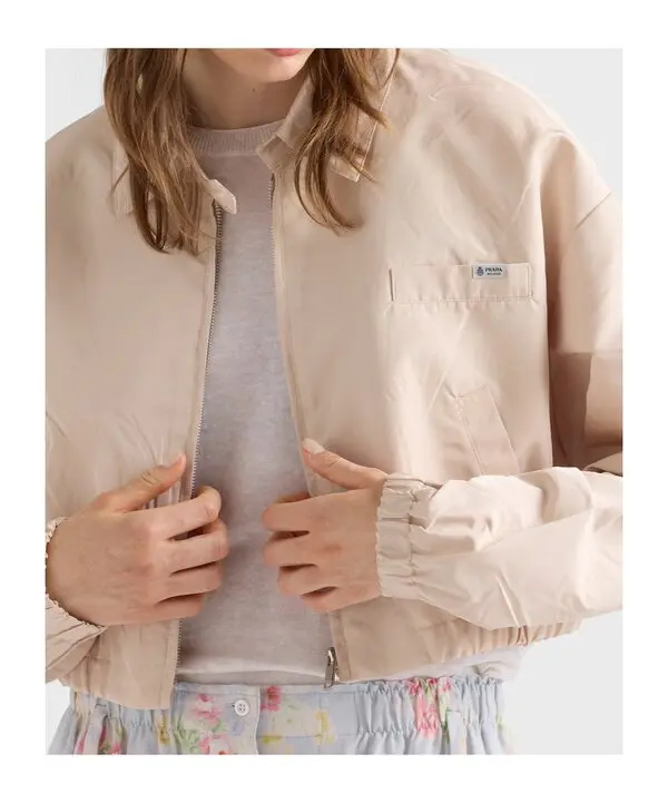 Prada Faille Blouson Jacket - Sand-colored