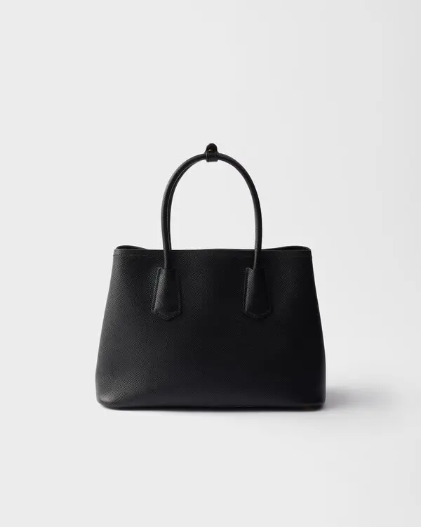 Prada Double Medium Saffiano Leather Bag - Black