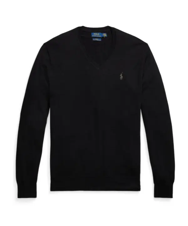 Polo Ralph Lauren V-neck Jumper With Embroidered Logo