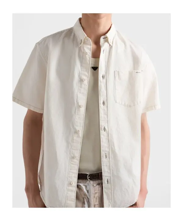 Prada Short-sleeved Chambray Shirt