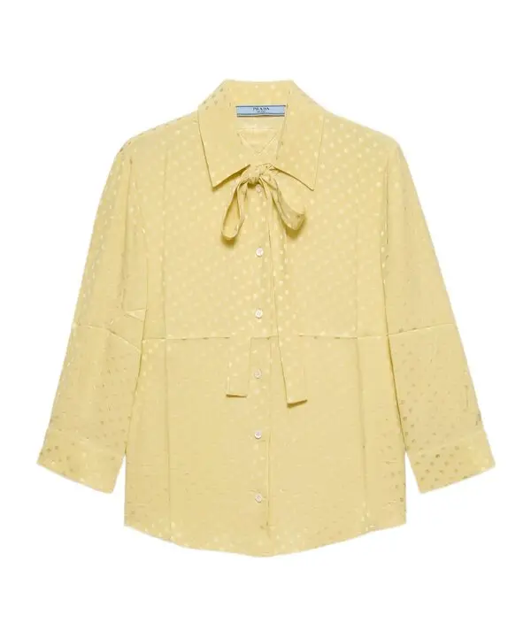 Prada Polka-dot Satin Shirt