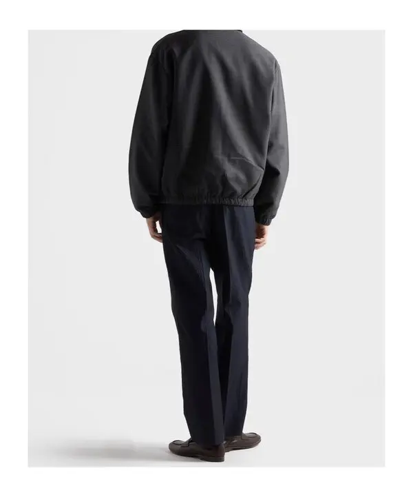 Prada Wool Blouson Jacket With Zip Closure
