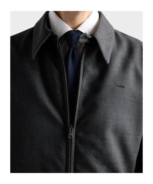 Prada Wool Blouson Jacket With Zip Closure