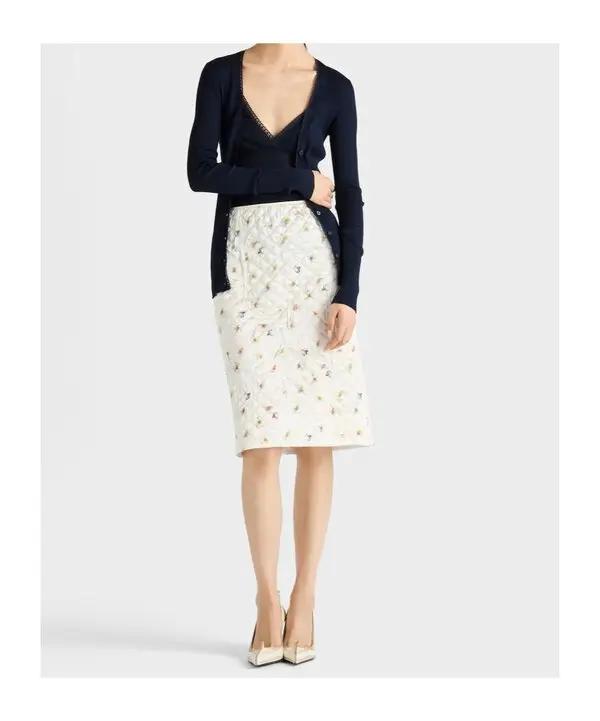 Prada V-neck Cotton Cardigan With Tassel Trim