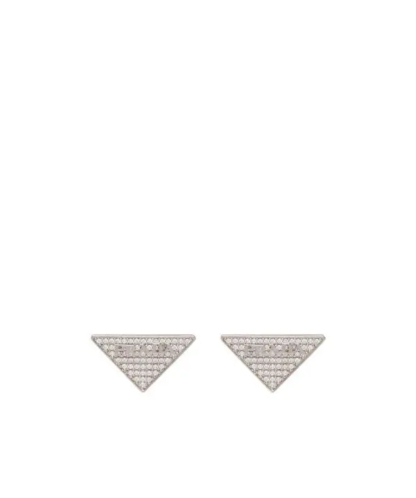 Prada Crystal Logo Zirconia Earrings