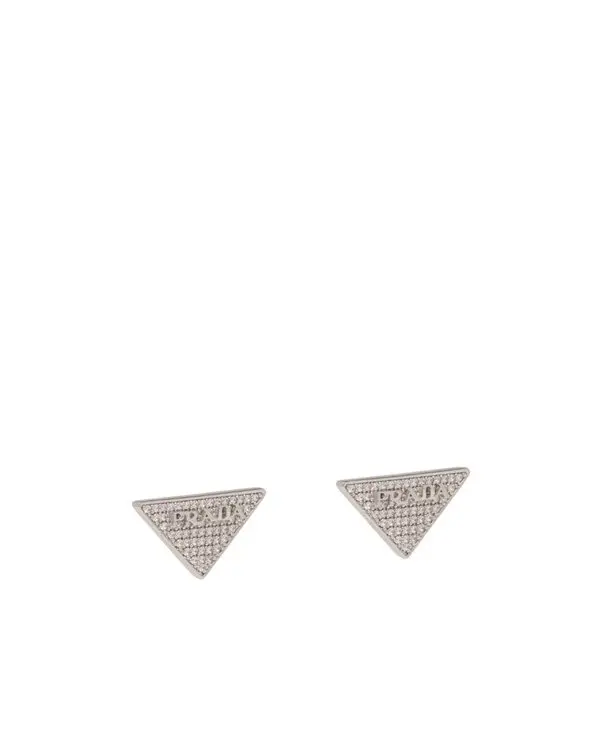 Prada Crystal Logo Zirconia Earrings