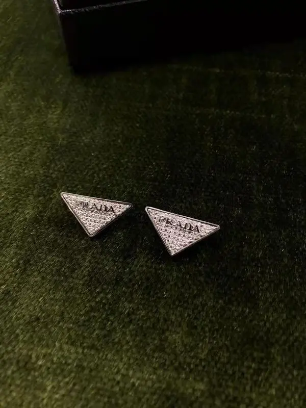 Prada Crystal Logo Zirconia Earrings