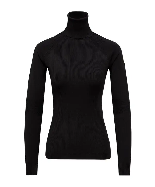 Moncler Ribbed Wool Blend High Neck Jumper