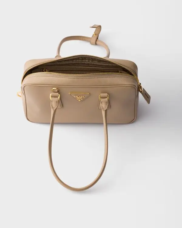 Prada Saffiano Leather Top-handle Bag - Sand Beige