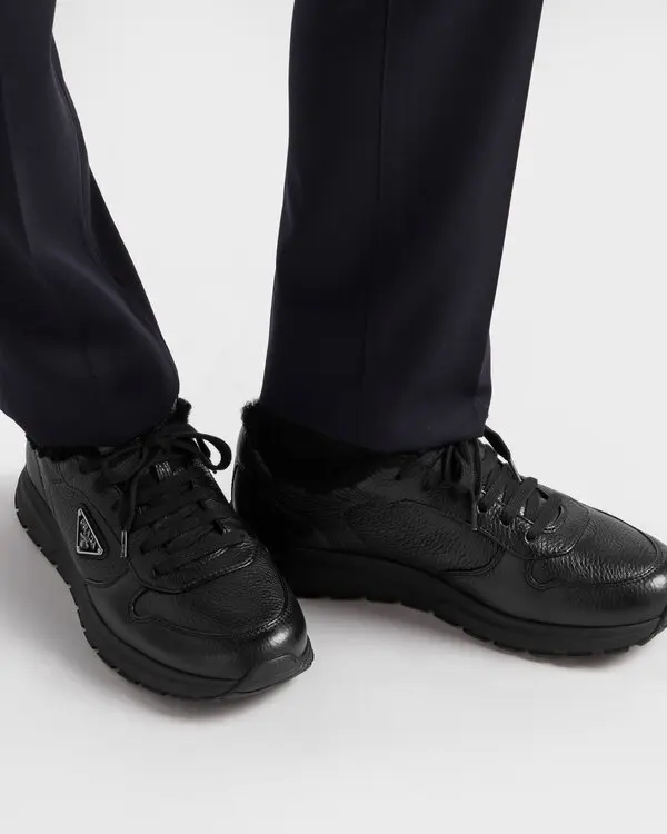 Prada Triangle-logo Lace-up Sneakers