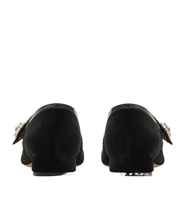 FERRAGAMO Embellished Velvet Mary Jane