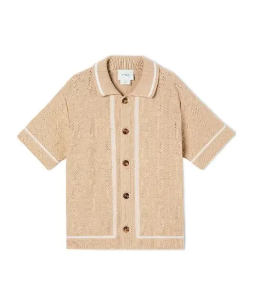 Fendi Short Sleeve Button-up Shirt With Ff Logo
