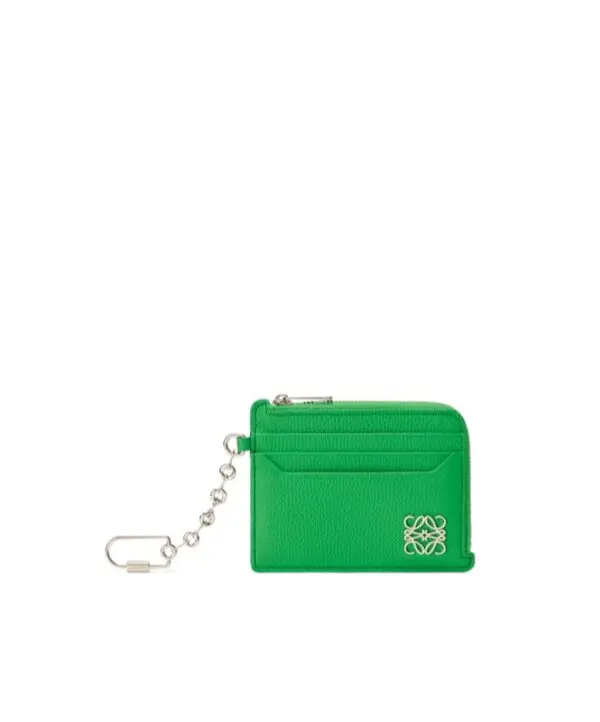 Loewe Anagram Leather Coin Purse - Green