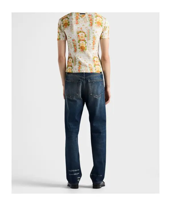 Prada Distressed Straight-leg Jeans