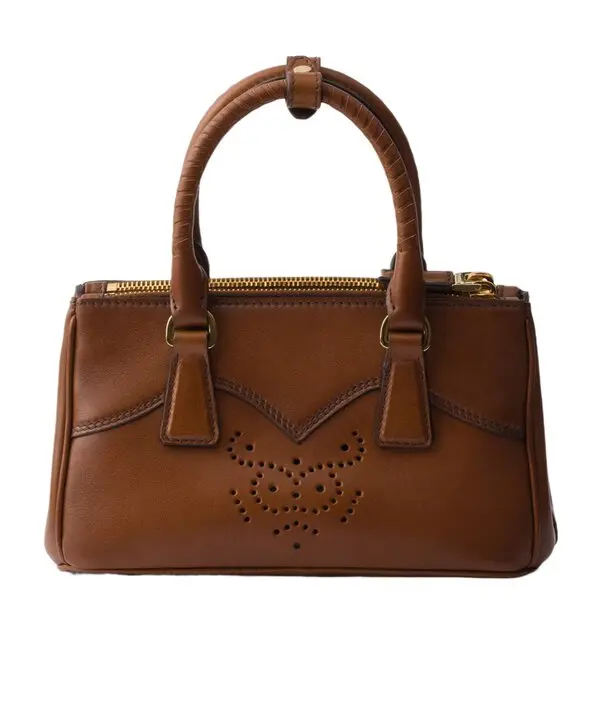 Prada Galleria Mini Leather Bag - Cognac