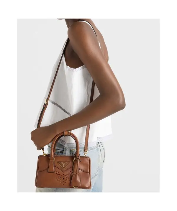 Prada Galleria Mini Leather Bag - Cognac