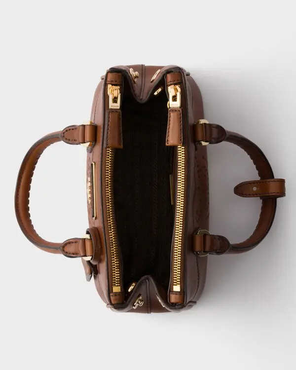 Prada Galleria Mini Leather Bag - Cognac