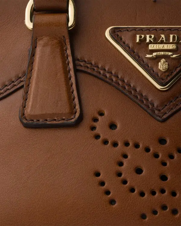 Prada Galleria Mini Leather Bag - Cognac