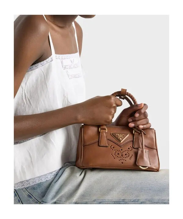 Prada Galleria Mini Leather Bag - Cognac