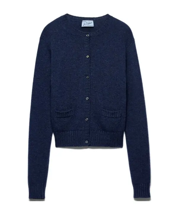 Prada Crewneck Button-up Cardigan