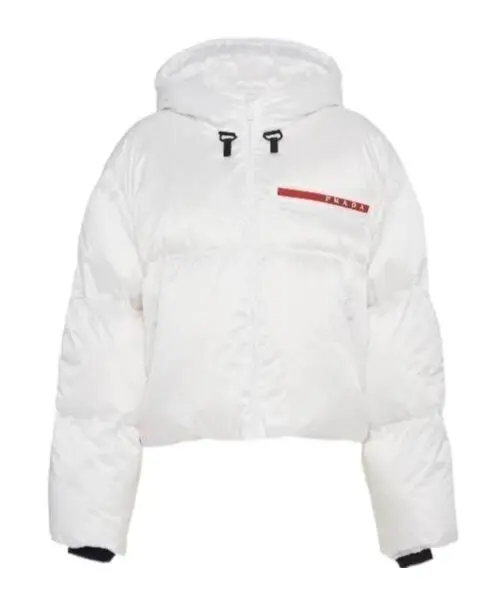 Prada Cropped Technical Re-nylon Down Jacket With Hood