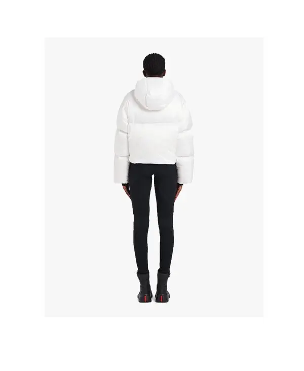 Prada Cropped Technical Re-nylon Down Jacket With Hood