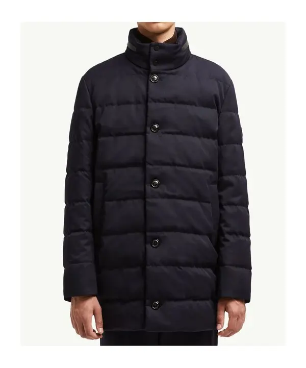 Moncler Vallon Pierre Hooded Wool Long Down Jacket