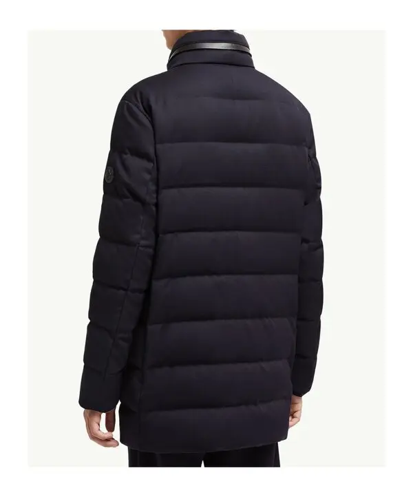 Moncler Vallon Pierre Hooded Wool Long Down Jacket