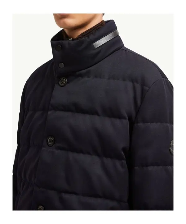 Moncler Vallon Pierre Hooded Wool Long Down Jacket