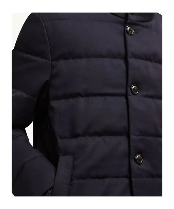 Moncler Vallon Pierre Hooded Wool Long Down Jacket