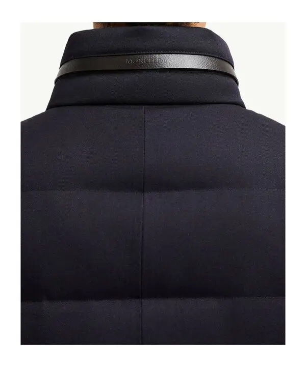 Moncler Vallon Pierre Hooded Wool Long Down Jacket