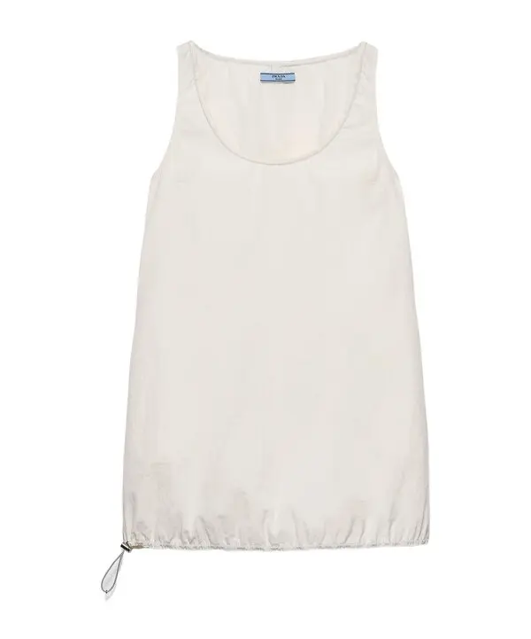 Prada Sleeveless Technical Pongé Mini-dress - Ivory