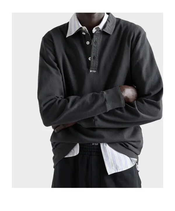 Prada Long-sleeved Cotton Polo Shirt