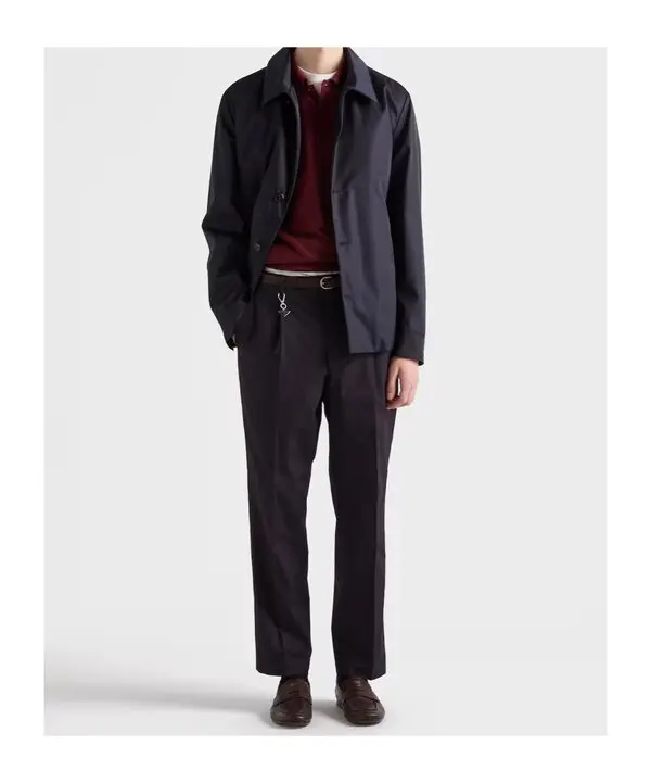 Prada Wool And Silk Polo Sweater - Wine Red